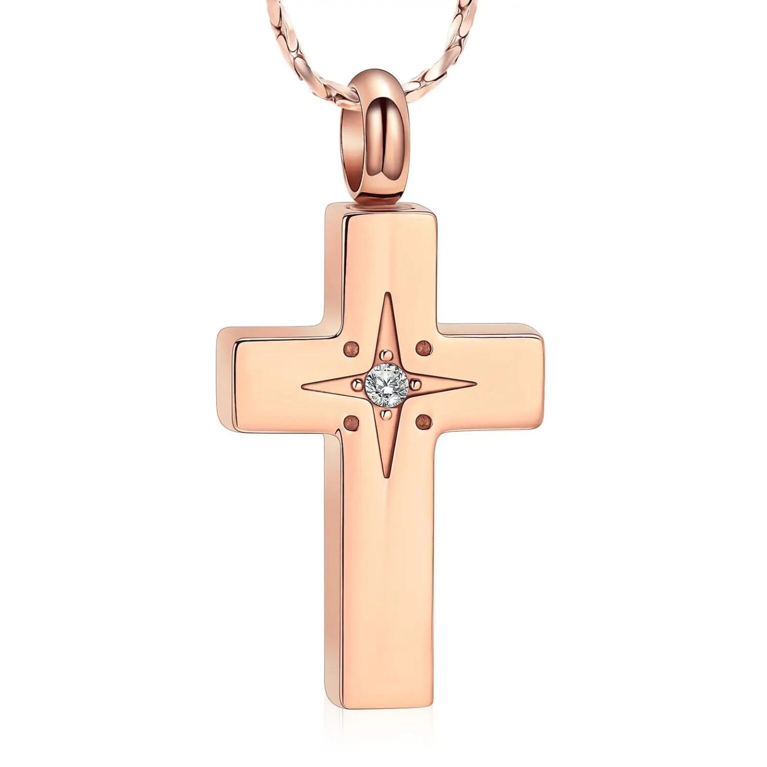 Cruz Zirconia Rose | Joya y Relicario para Cenizas de Mascotas ...